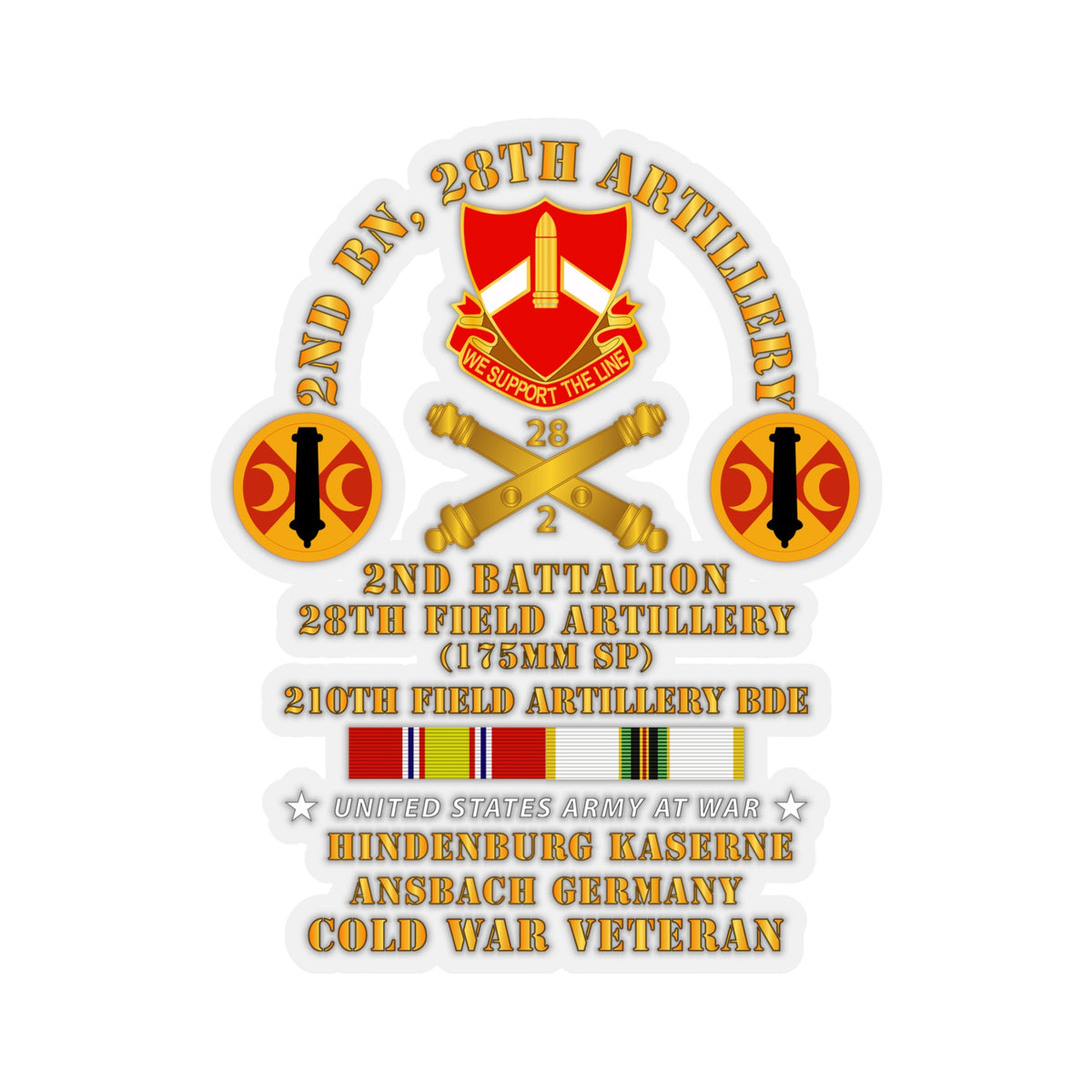 Kiss-Cut Stickers - Army - 2nd Bn 28th Artillery - 210th FA Bde - Hind – MIP Brand Store
