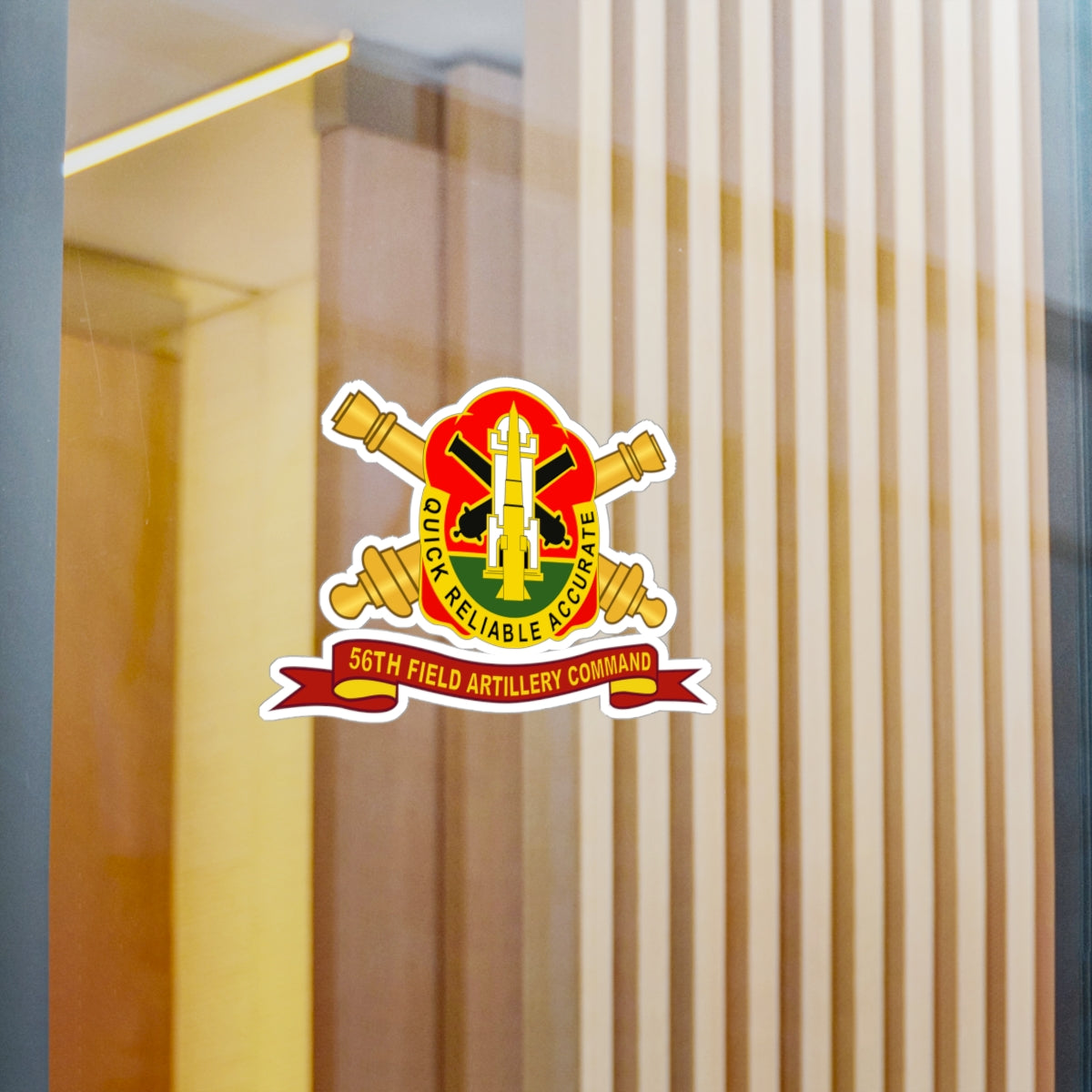 Kiss-Cut Vinyl Decals - Army - 56th Field Artillery Command - DUI w Br – MIP Brand Store