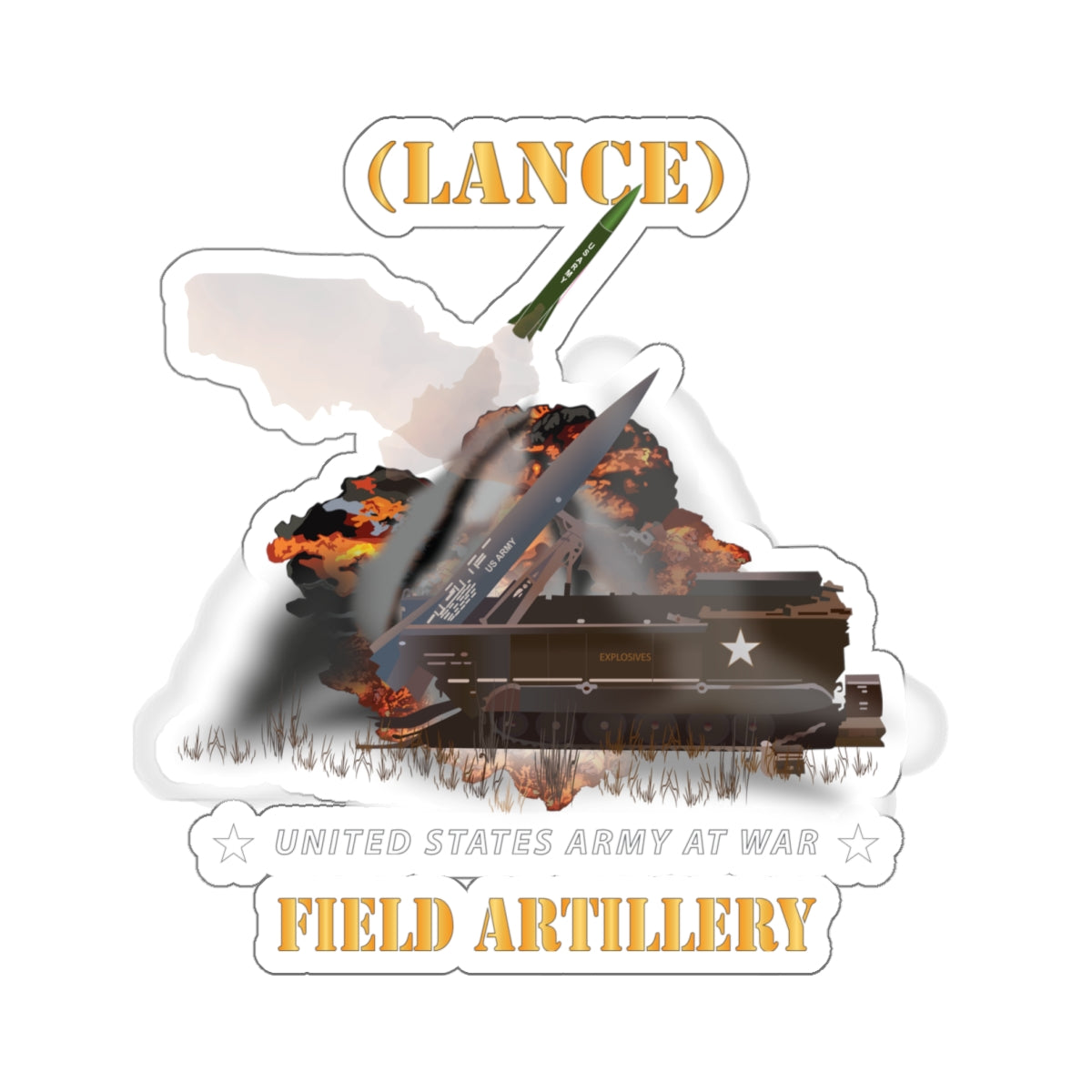 Kiss-Cut Stickers - Army - Field Artillery - Multiple LANCE Firing – MIP Brand Store
