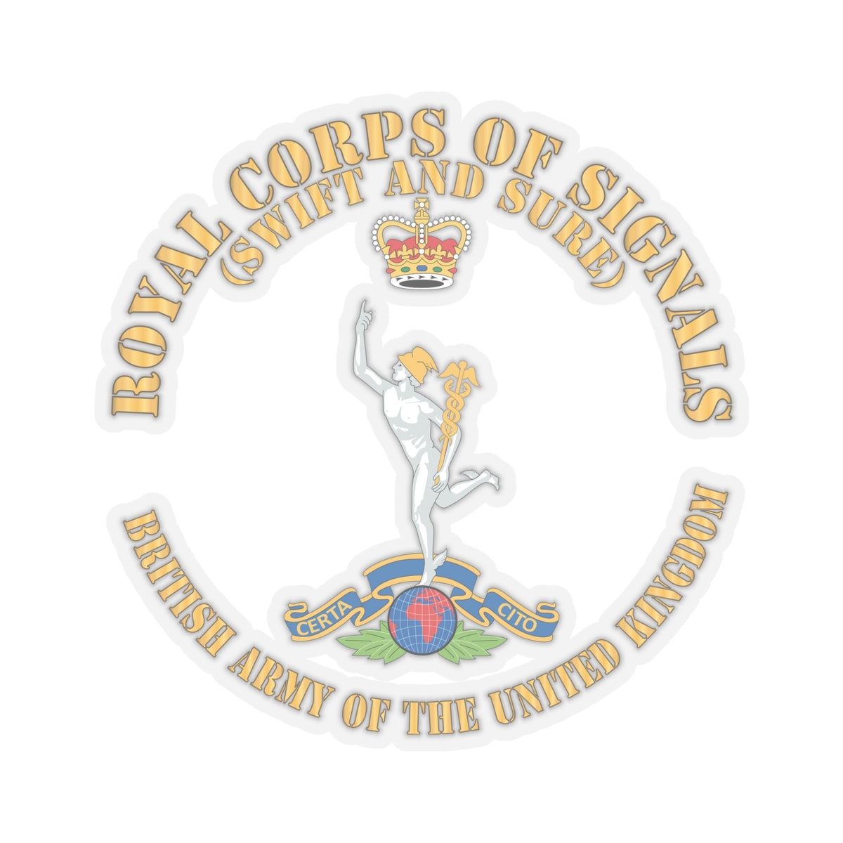 Kiss-Cut Stickers - UK - Royal Corps of Signals - Swift and Sure - Arm ...
