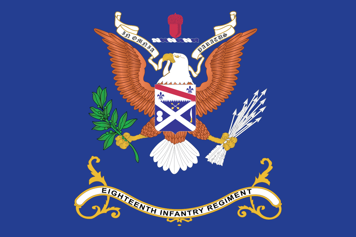 Rectangle Flags - 18th Infantry Regiment - Old English Font in the top ...