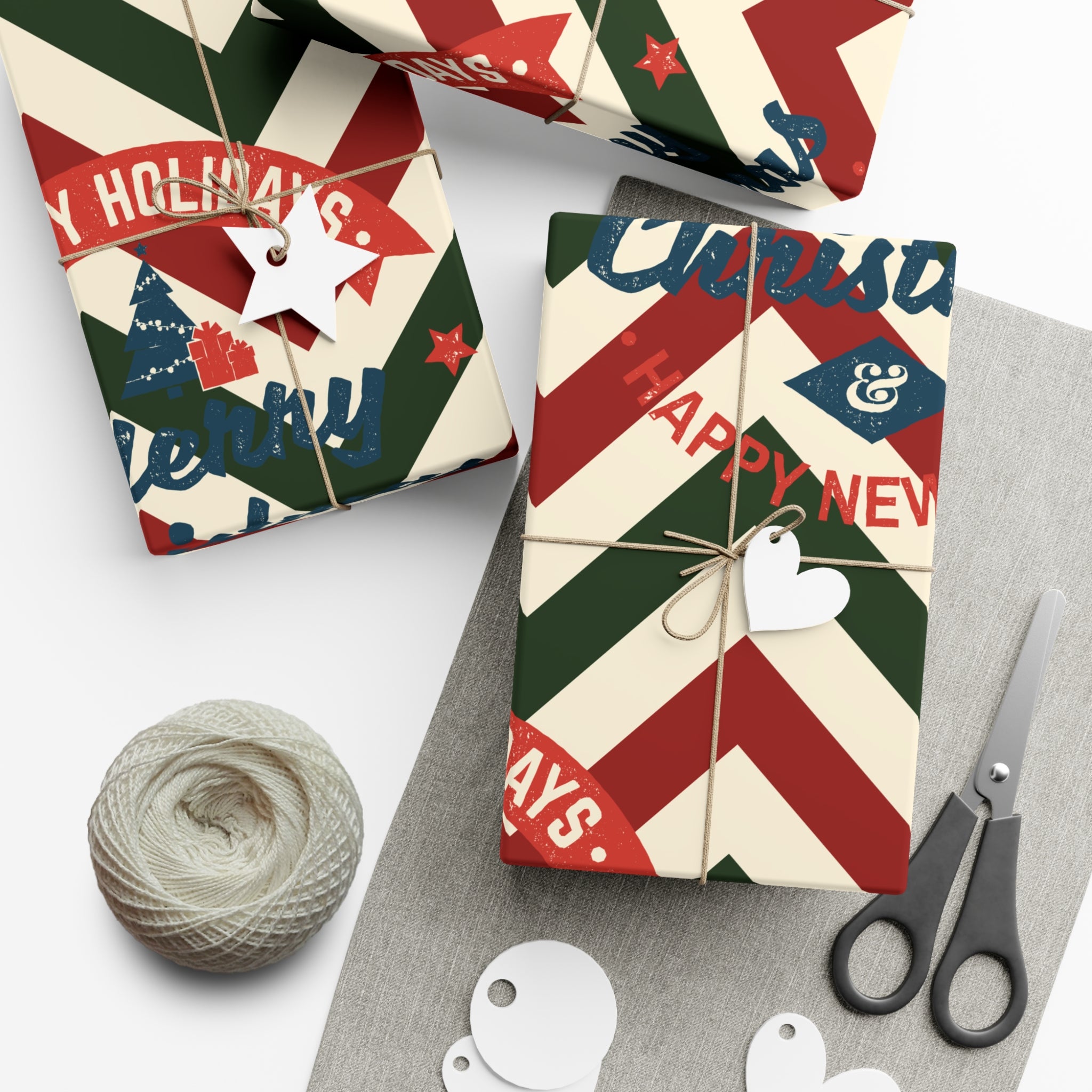Christmas chevron wrapping paper store