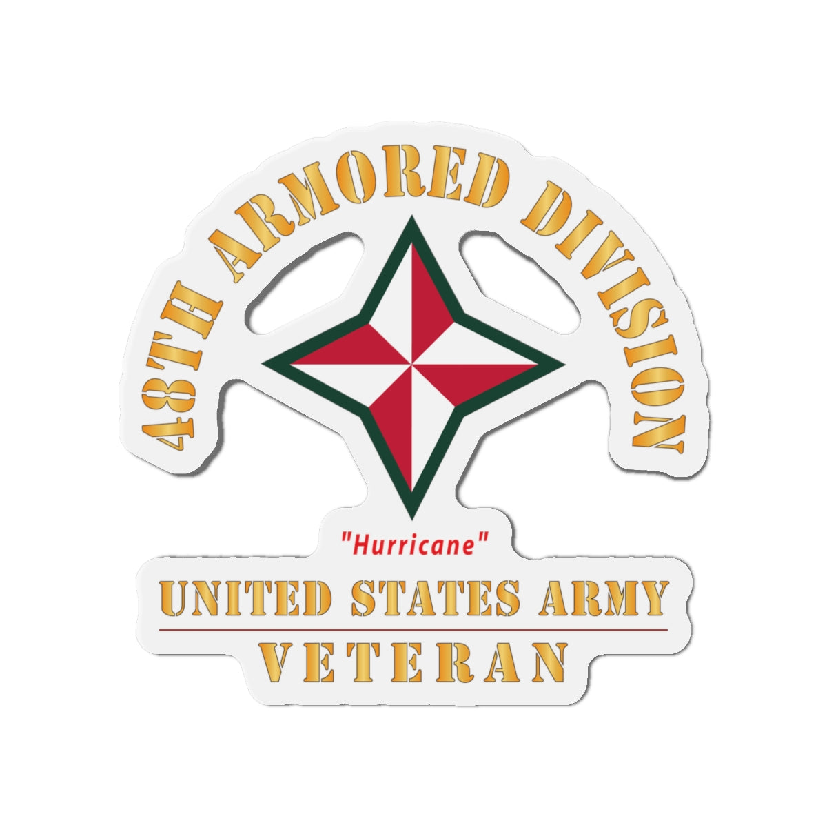 Die-Cut Magnets - Army - SSI - 48th Armored Division - Hurricane - US ...