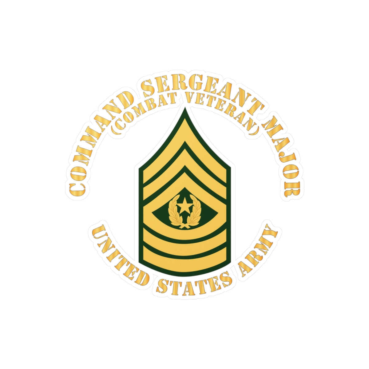 Kiss-Cut Vinyl Decals - Army - Command Sergeant Major - CSM - Combat V ...