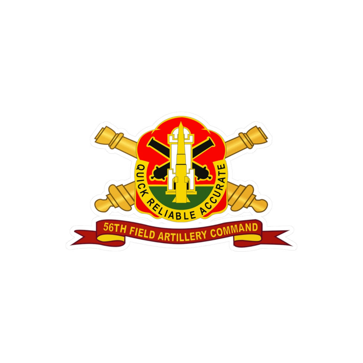 Kiss-Cut Vinyl Decals - Army - 56th Field Artillery Command - DUI w Br – MIP Brand Store