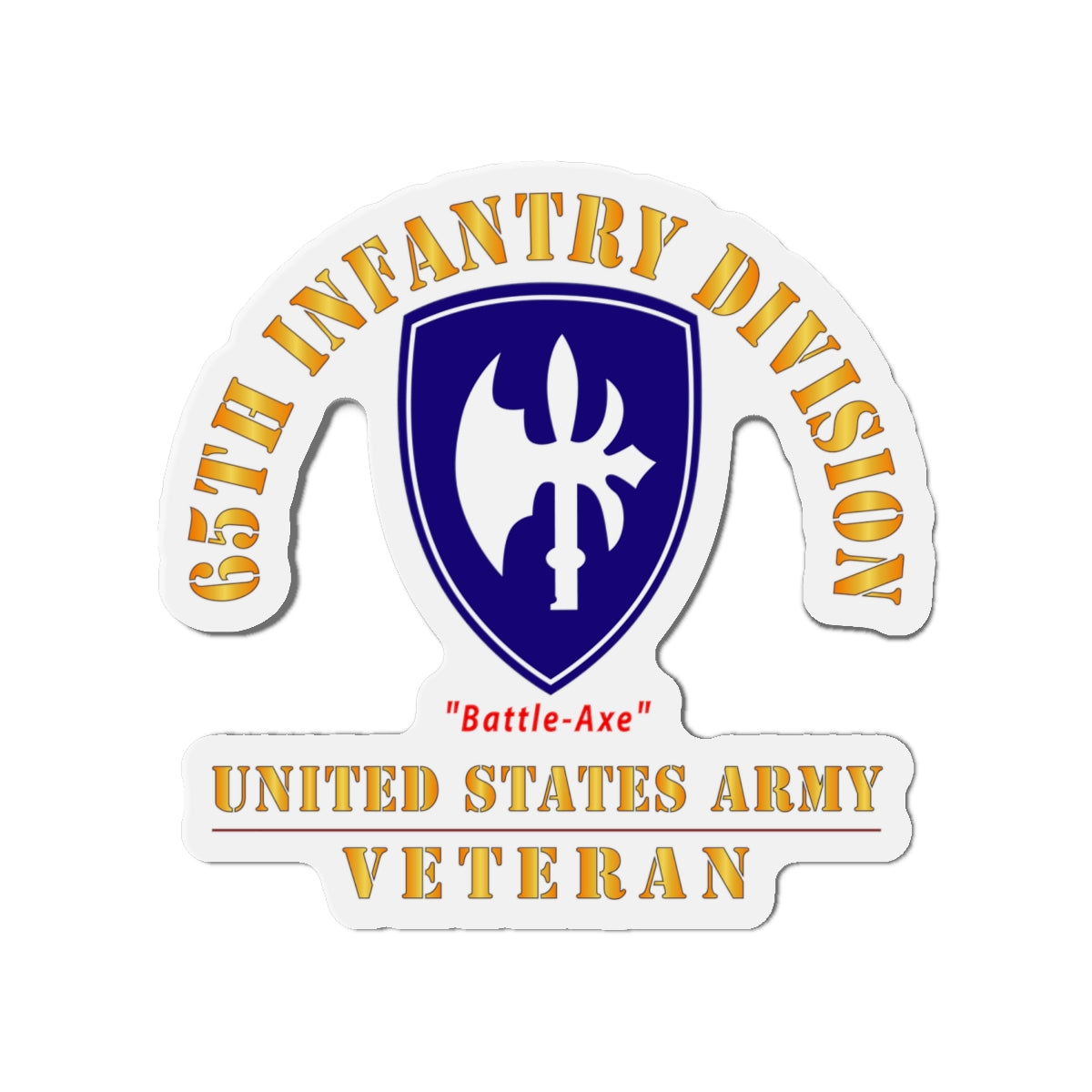 Die-Cut Magnets - Army - SSI - 65th Infantry Division - Battle-Axe - U ...