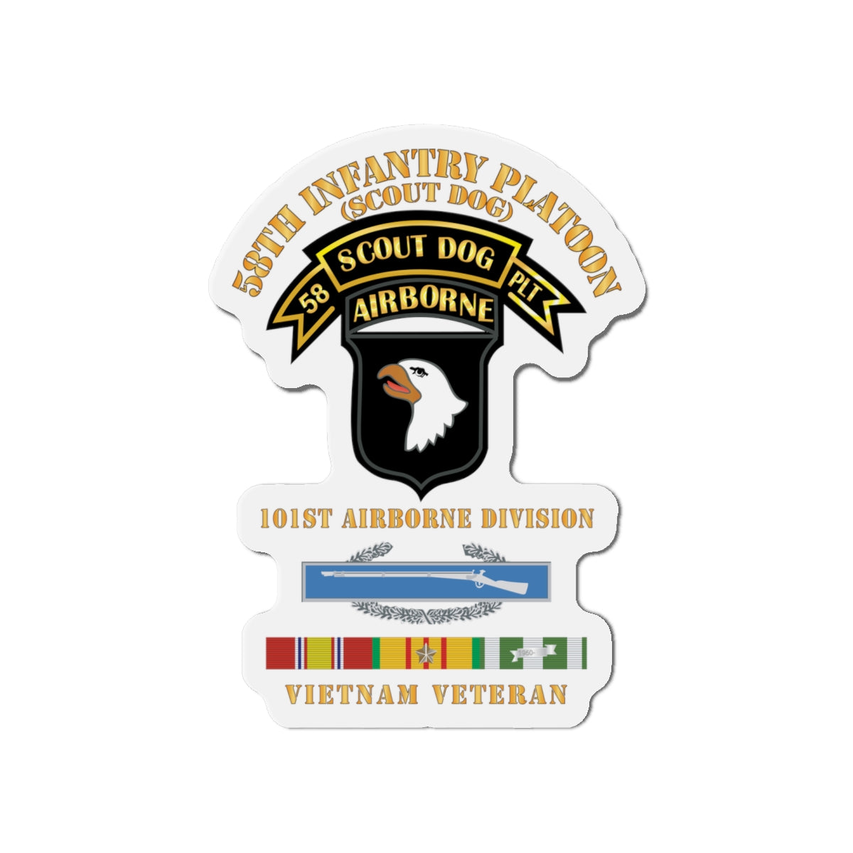 Die-Cut Magnets - Army - 58th Infantry Platoon - Scout Dog - w CIB - V ...