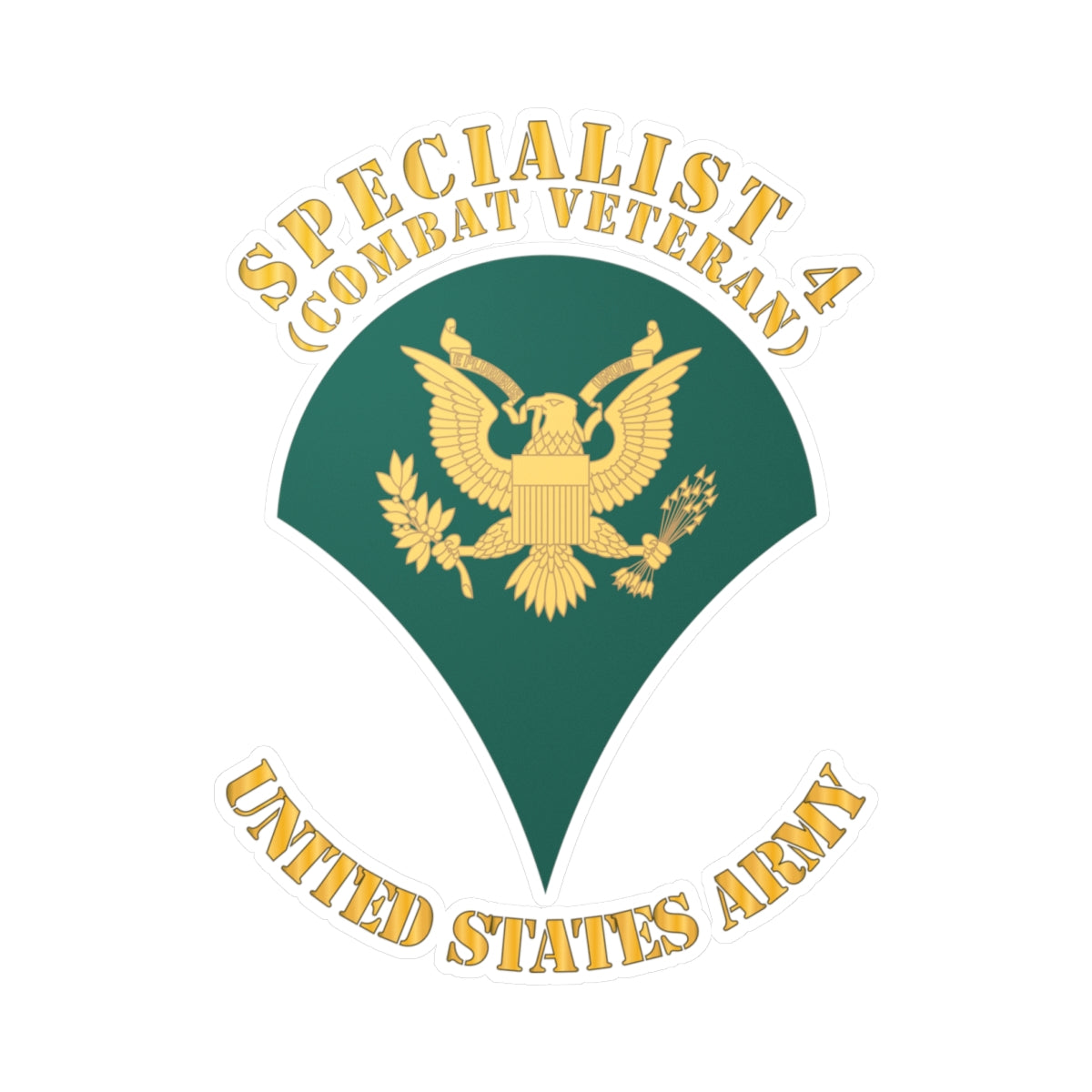 Kiss-Cut Vinyl Decals - Army - Enlisted - SPC 4 - Specialist 4 - Std ...
