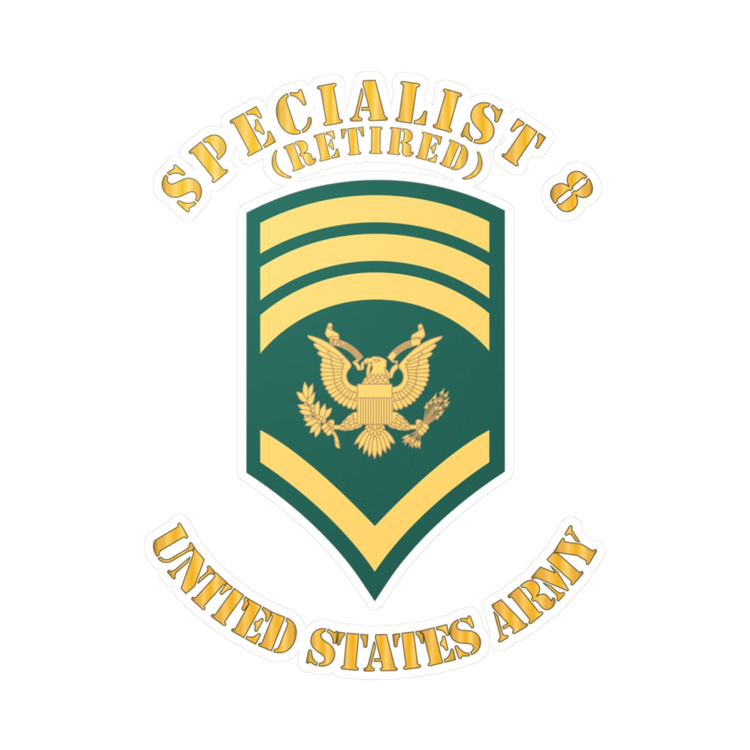 Kiss-Cut Vinyl Decals - Army - Enlisted - SPEC 8 - Specialist 8 - Std ...