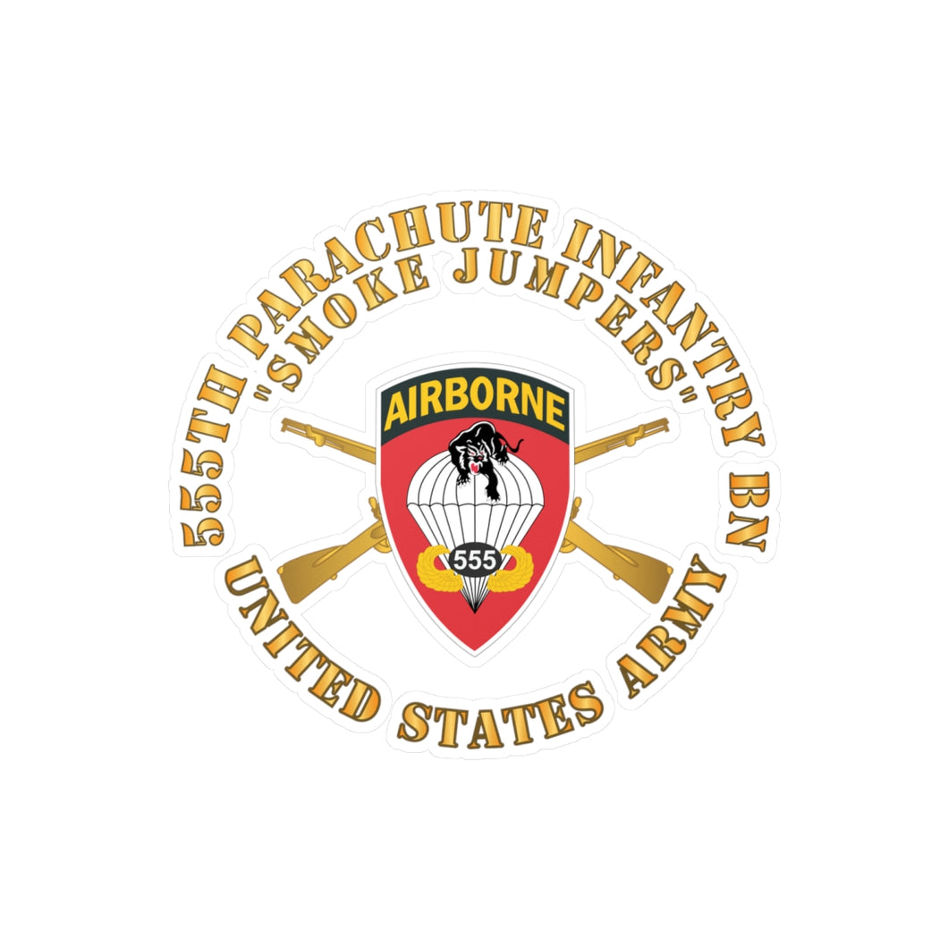 Kiss-Cut Vinyl Decals - Army - 555th Infantry Parachute Bn SSI - Smoke ...