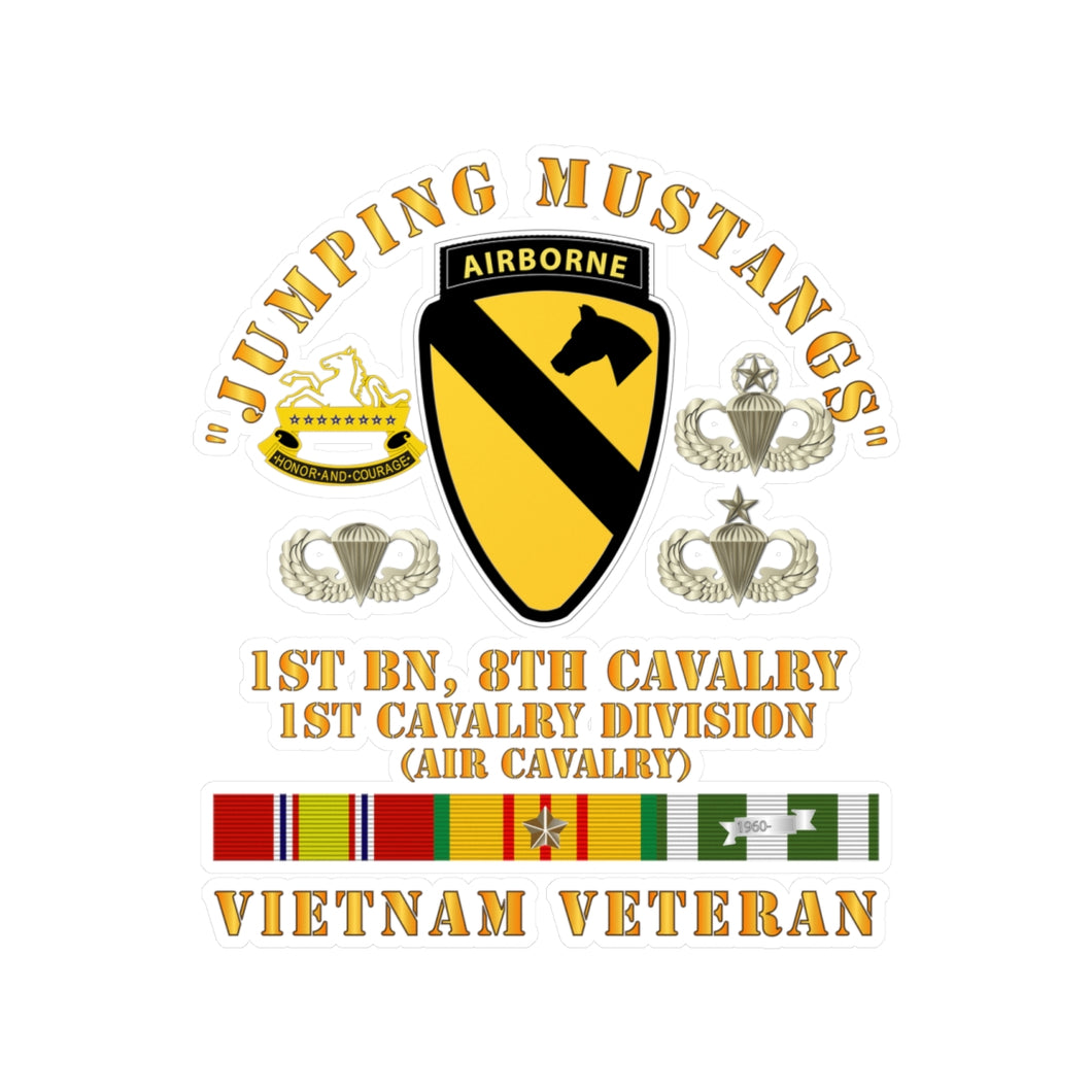 Kiss-Cut Vinyl Decals - Army - Jumping Mustangs - 1st Bn 8th Cav 1st C ...