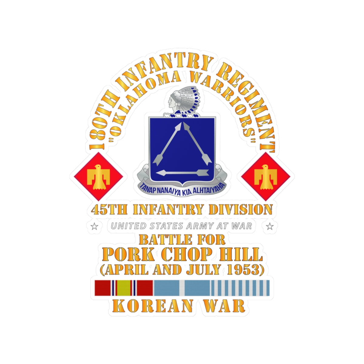 Kiss-Cut Vinyl Decals - Army - 180th Infantry Regiment - 45th ID - Bat ...