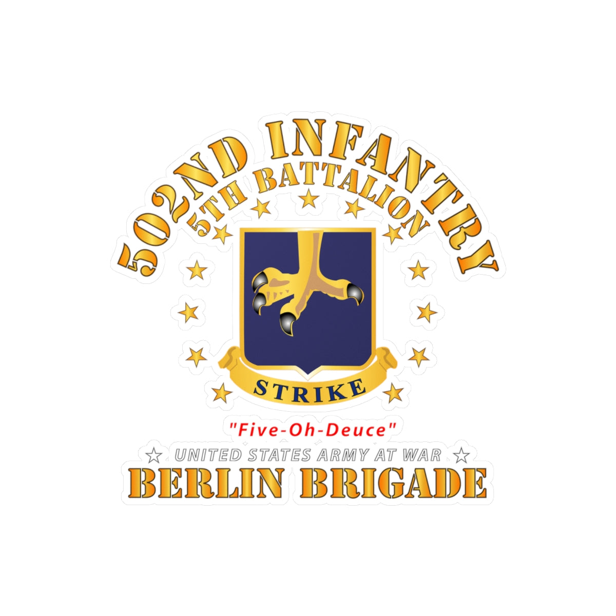 Kiss-Cut Vinyl Decals - Army - 5th Battalion 502nd Infantry - Berlin B ...