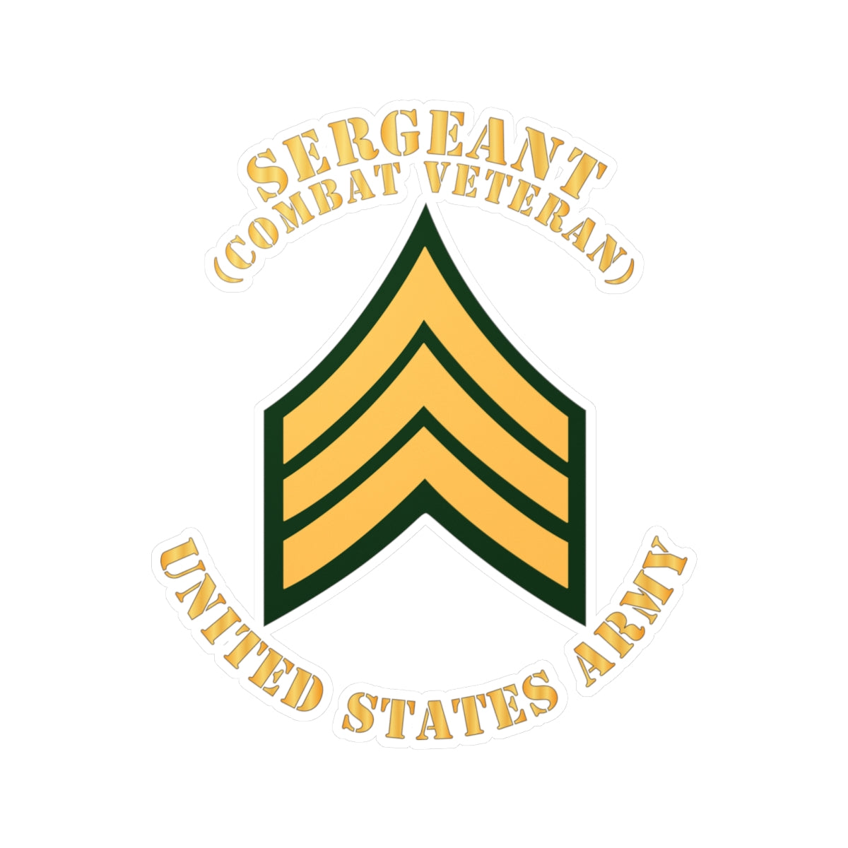 Kiss-Cut Vinyl Decals - Army - Sergeant - SGT - Combat Veteran - Flat ...