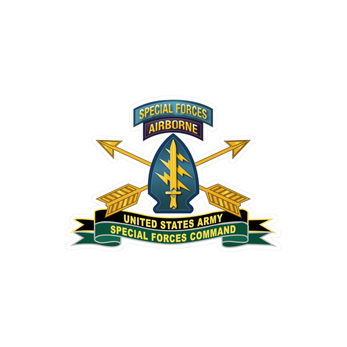 Kiss-Cut Vinyl Decals - Army - US Army Special Forces Command - SSI w ...