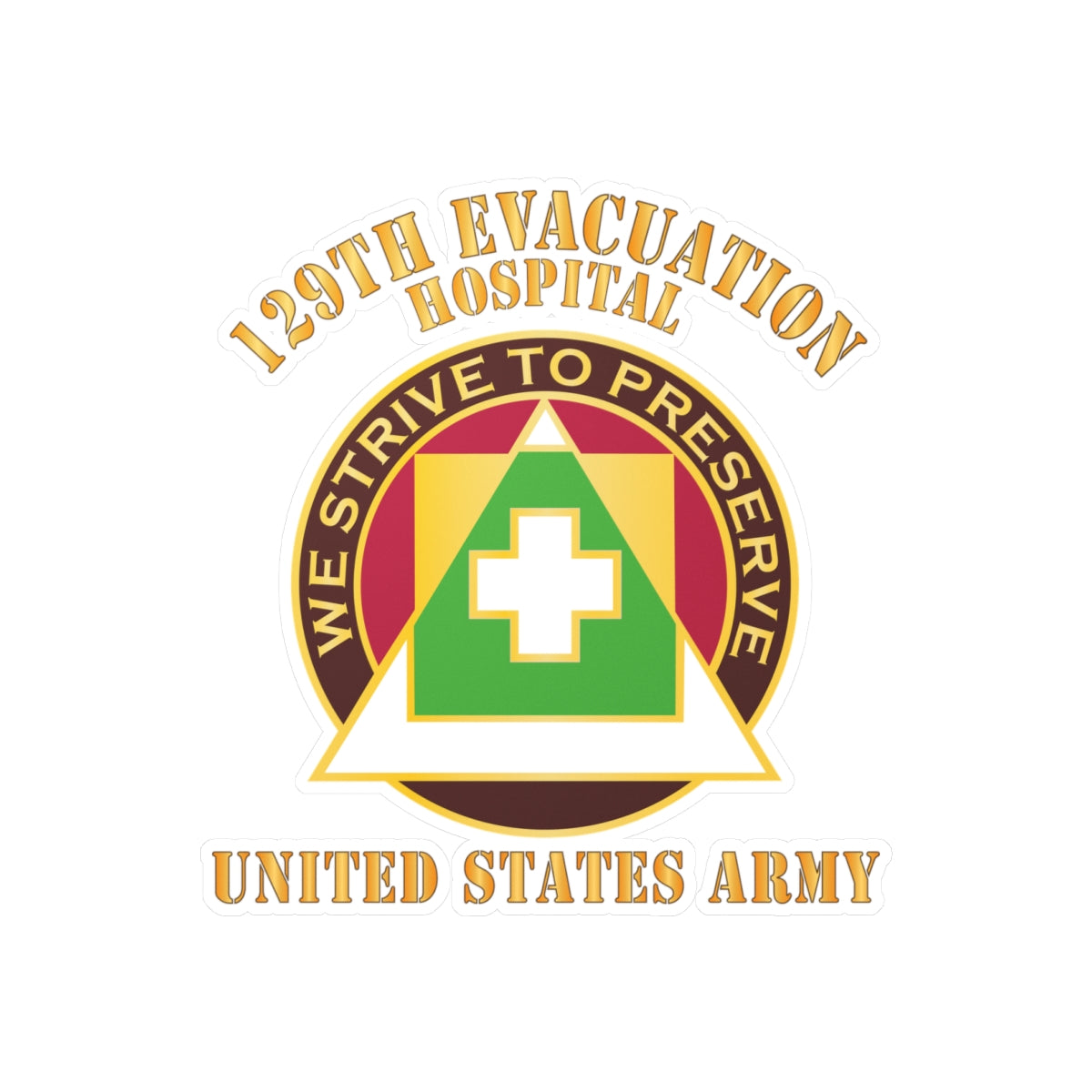 Kiss-Cut Vinyl Decals - DUI - 129th Evacuation Hospital - US Army X 30 ...