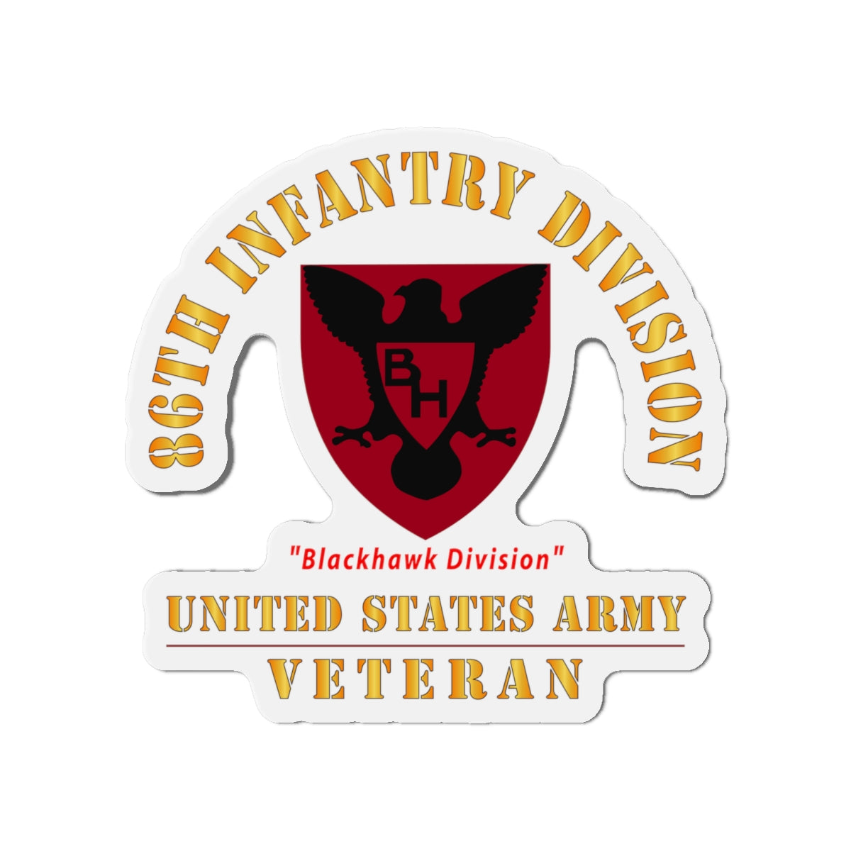 Die-Cut Magnets - Army - SSI - 86th Infantry Division - Blackhawk Divi ...