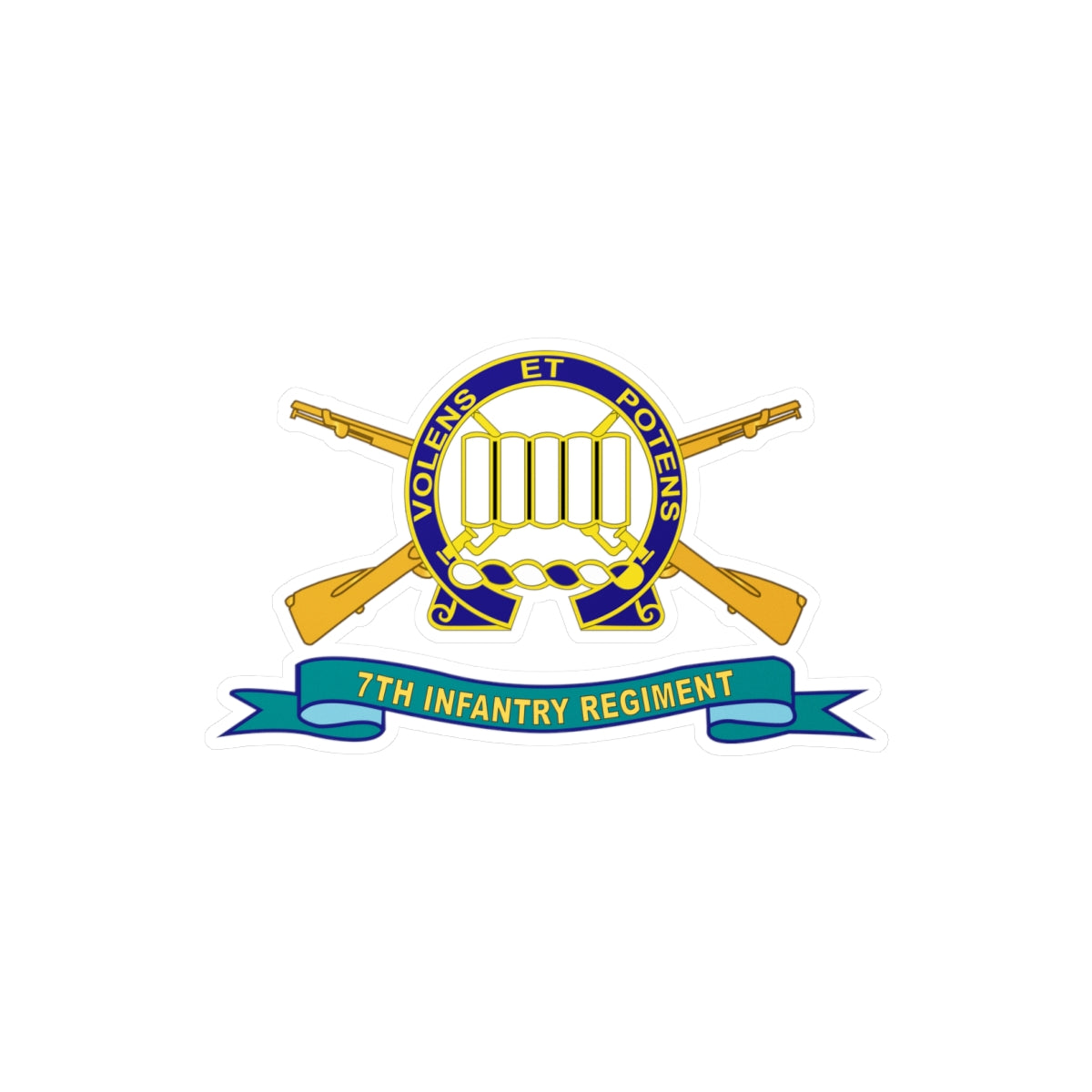 Kiss-Cut Vinyl Decals - Army - 7th Infantry Regiment w Br - Ribbon X 3 ...