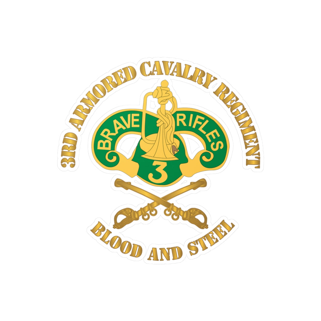 Kiss-Cut Vinyl Decals - Army - 3rd Armored Cavalry Regiment DUI - Bloo ...