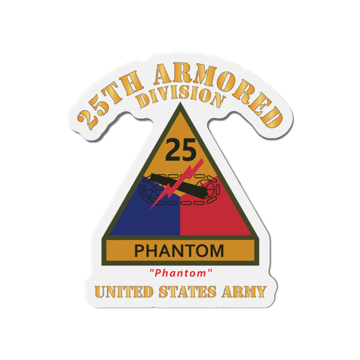 Die-Cut Magnets - Army - SSI - 25th Armored Division w Name Tape - Pha ...