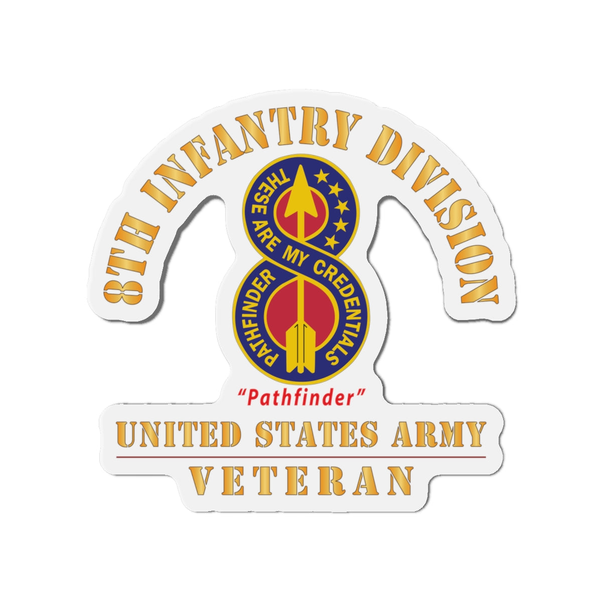 Die-Cut Magnets - Army - DUI - 8th Infantry Division - Pathfinder - US ...