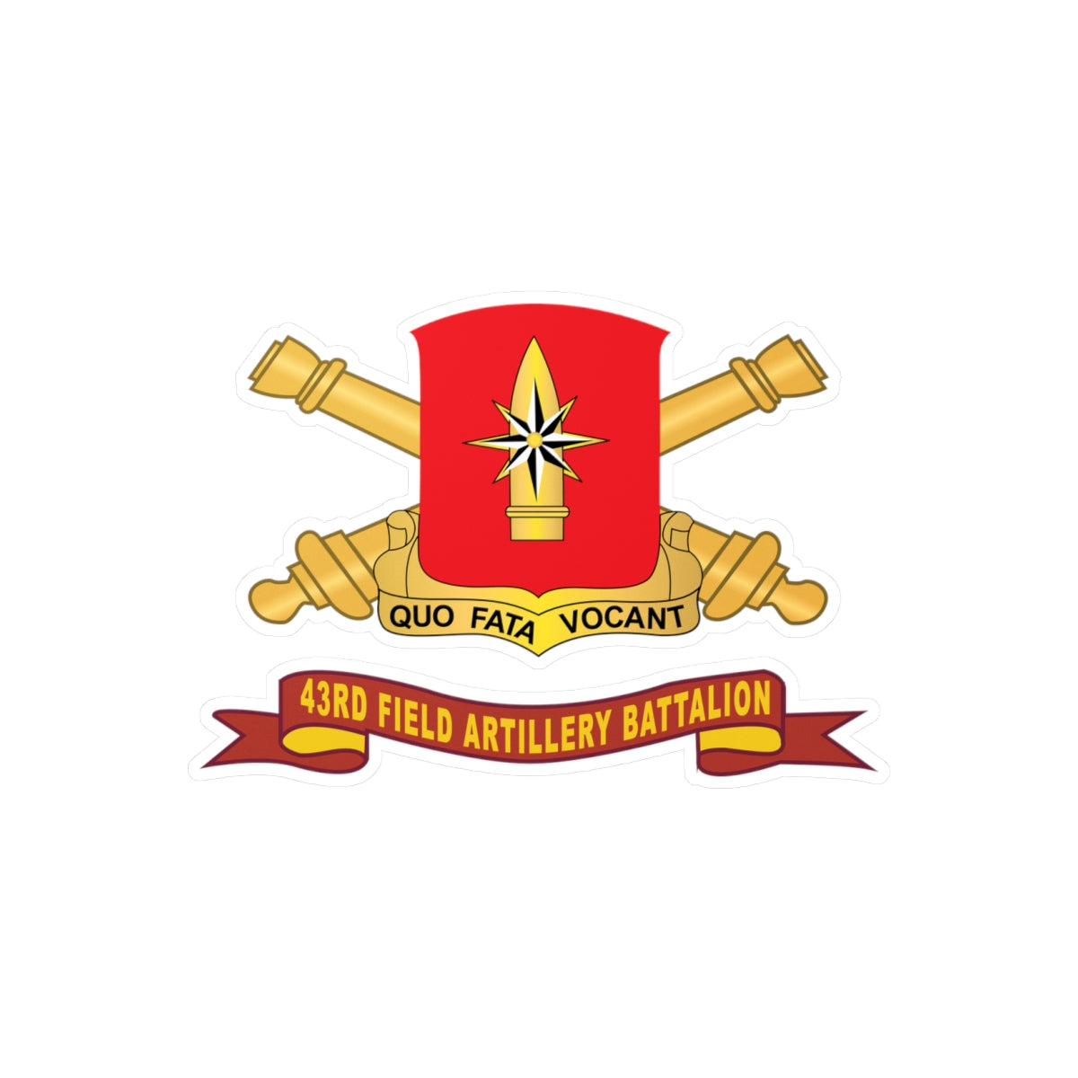 Kiss-Cut Vinyl Decals - 43rd Field Artillery Battalion - Red w Br - Ri – MIP Brand Store