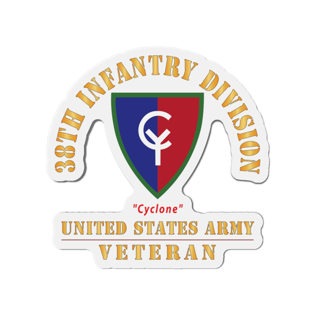 Die-Cut Magnets - Army - SSI - 38th Infantry Division - Cyclone - US A ...