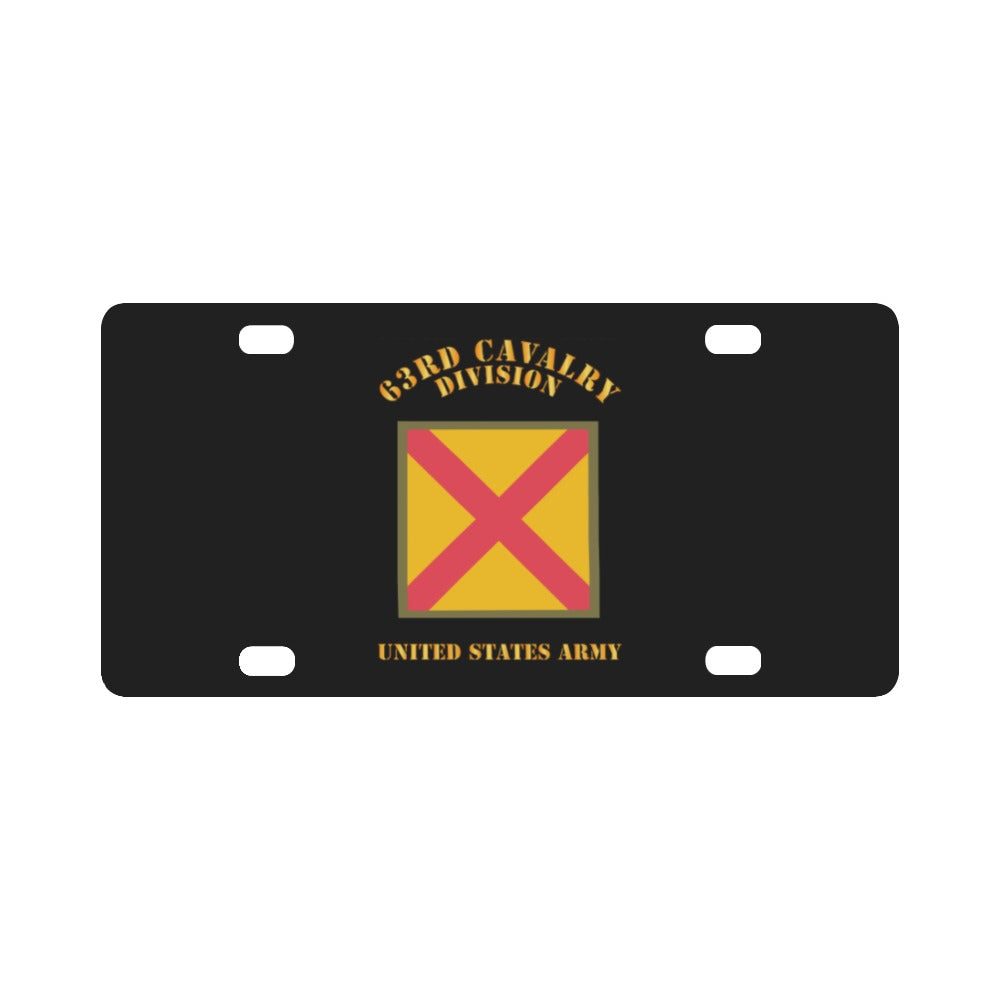 Army - SSI - 63rd Cavalry Division - US Army X 300 Classic License Pla ...