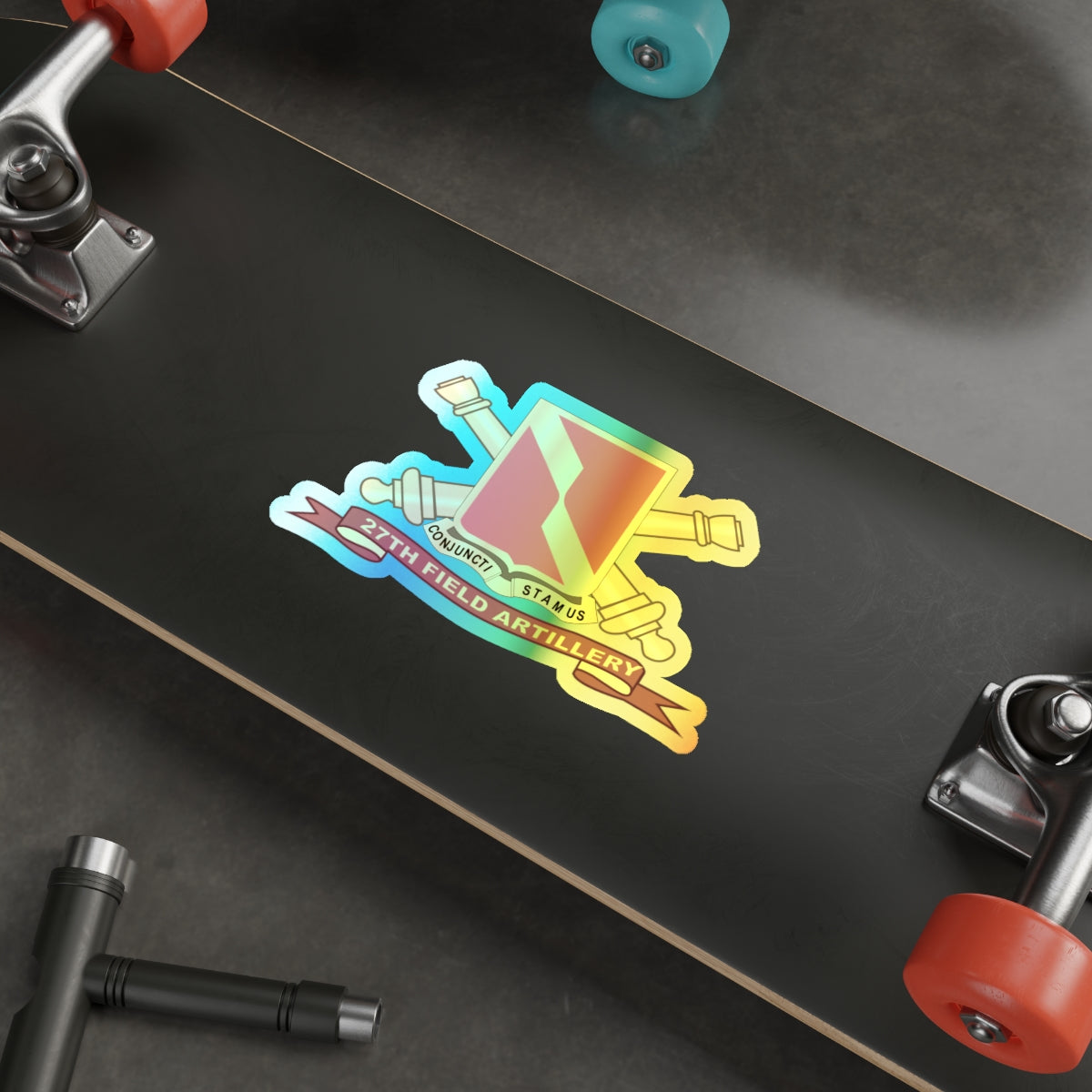 Holographic Die-cut Stickers - 27th Field Artillery w Br - Ribbon – MIP ...