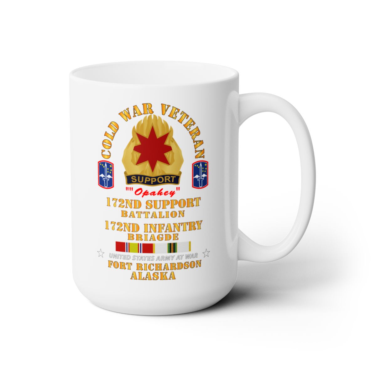 White Mug 15oz - Army - Cold War Vet - 17nd Support Bn, 172nd In Bde ...