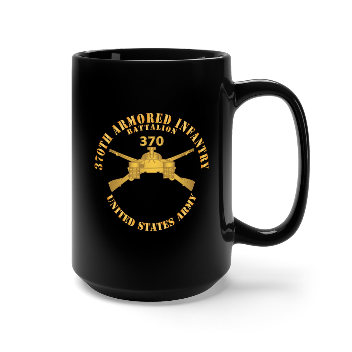 Black Mug 15oz - 370th Armored Infantry Battalion w Br w Txt X 300 ...