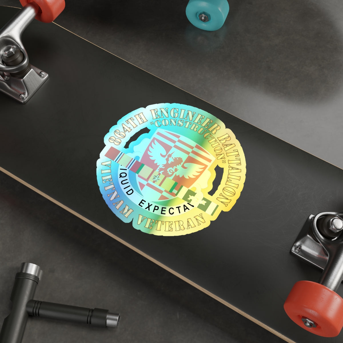 Holographic Die-cut Stickers - 864th Engineer Battalion with Vietnam S ...