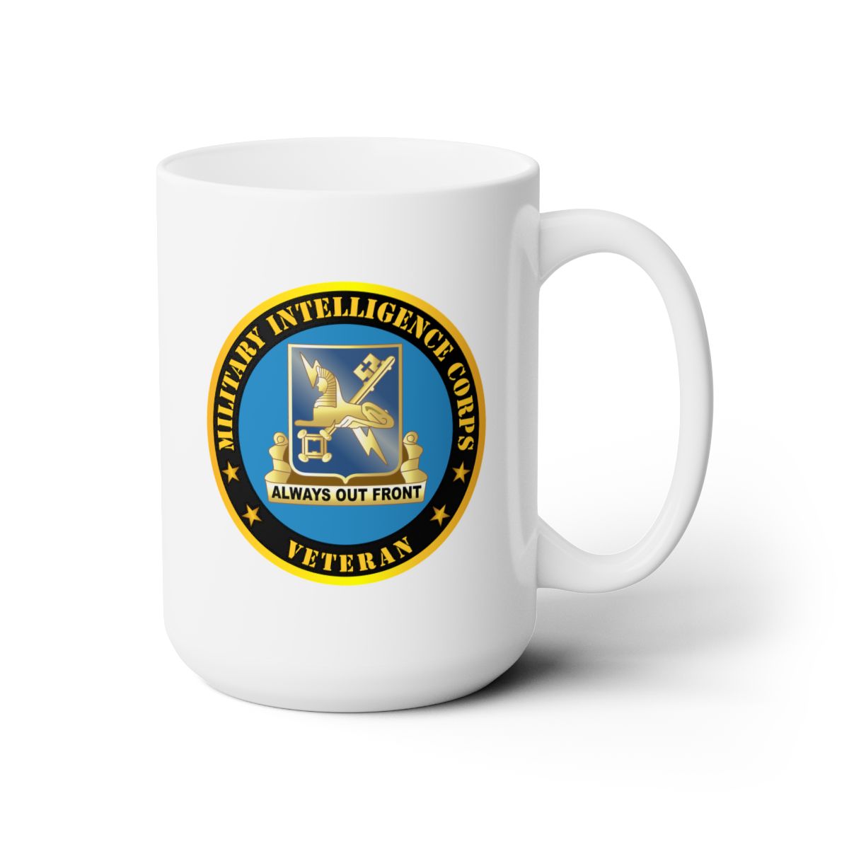 White Mug 15oz - Army - Military Intellligence Corps Veteran – MIP ...