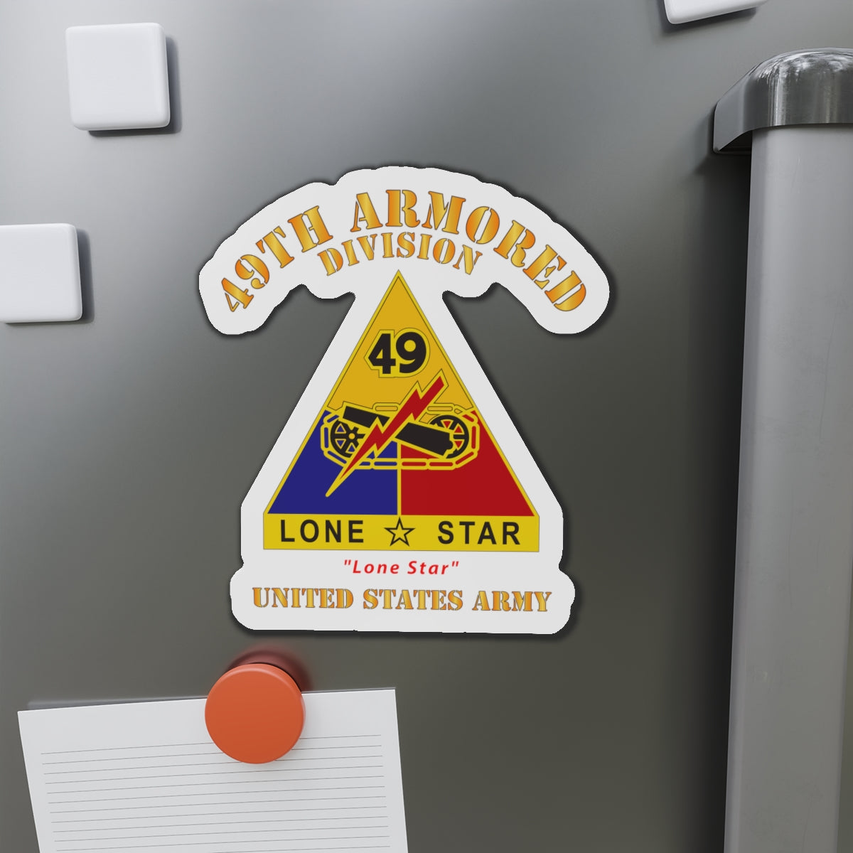 Die-Cut Magnets - Army - DUI - 49th Armored Division - Lone Star - US ...