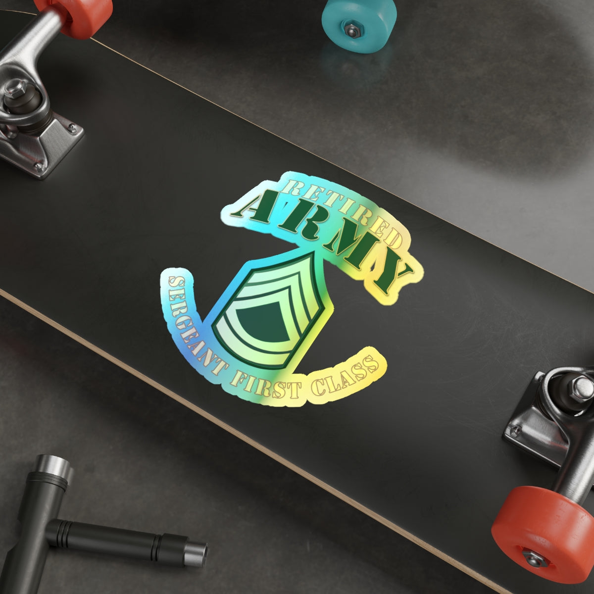 Holographic Die-cut Stickers - Army - ARMY - SFC - Retired – MIP Brand ...