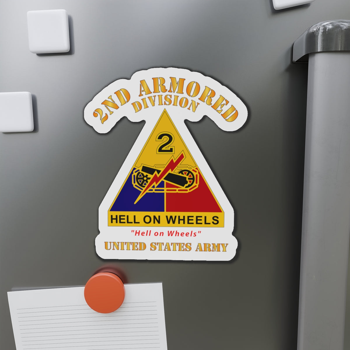 Die-Cut Magnets - Army - DUI - 2nd Armored Division - Hell on Wheels ...
