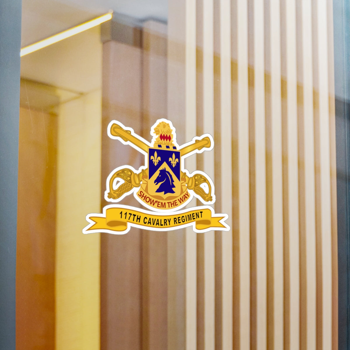 Kiss-Cut Vinyl Decals - Army - 117th Cavalry Regiment w Br - Ribbon ...