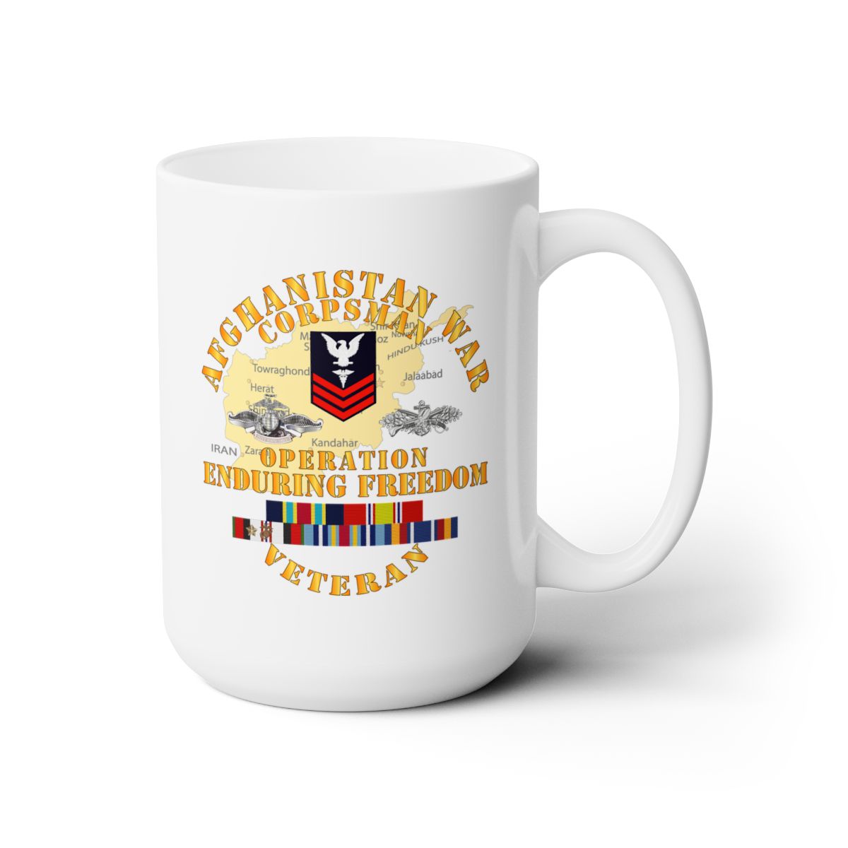 White Ceramic Mug 15oz - Navy - Afghanistan War Corpsman - Operation E ...