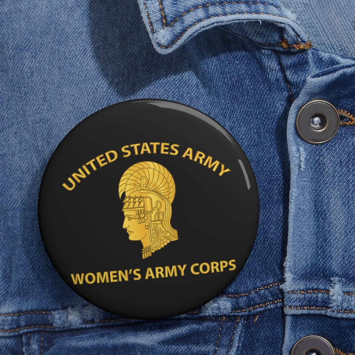 Custom Pin Buttons - US Army WAC - Gold – MIP Brand Store