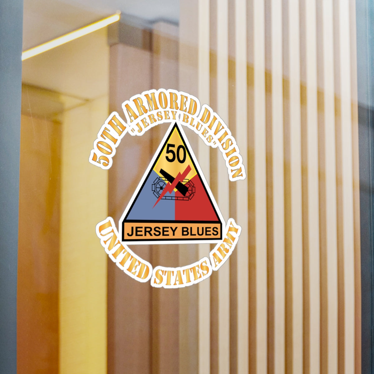 Kiss-Cut Vinyl Decals - Army - 50th Armored Division - SSI - Jersey Bl ...