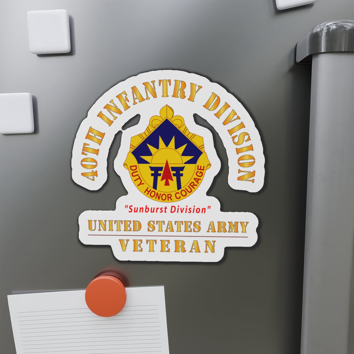 Die-Cut Magnets - Army - DUI - 40th Infantry Division - Sunburst Divis ...