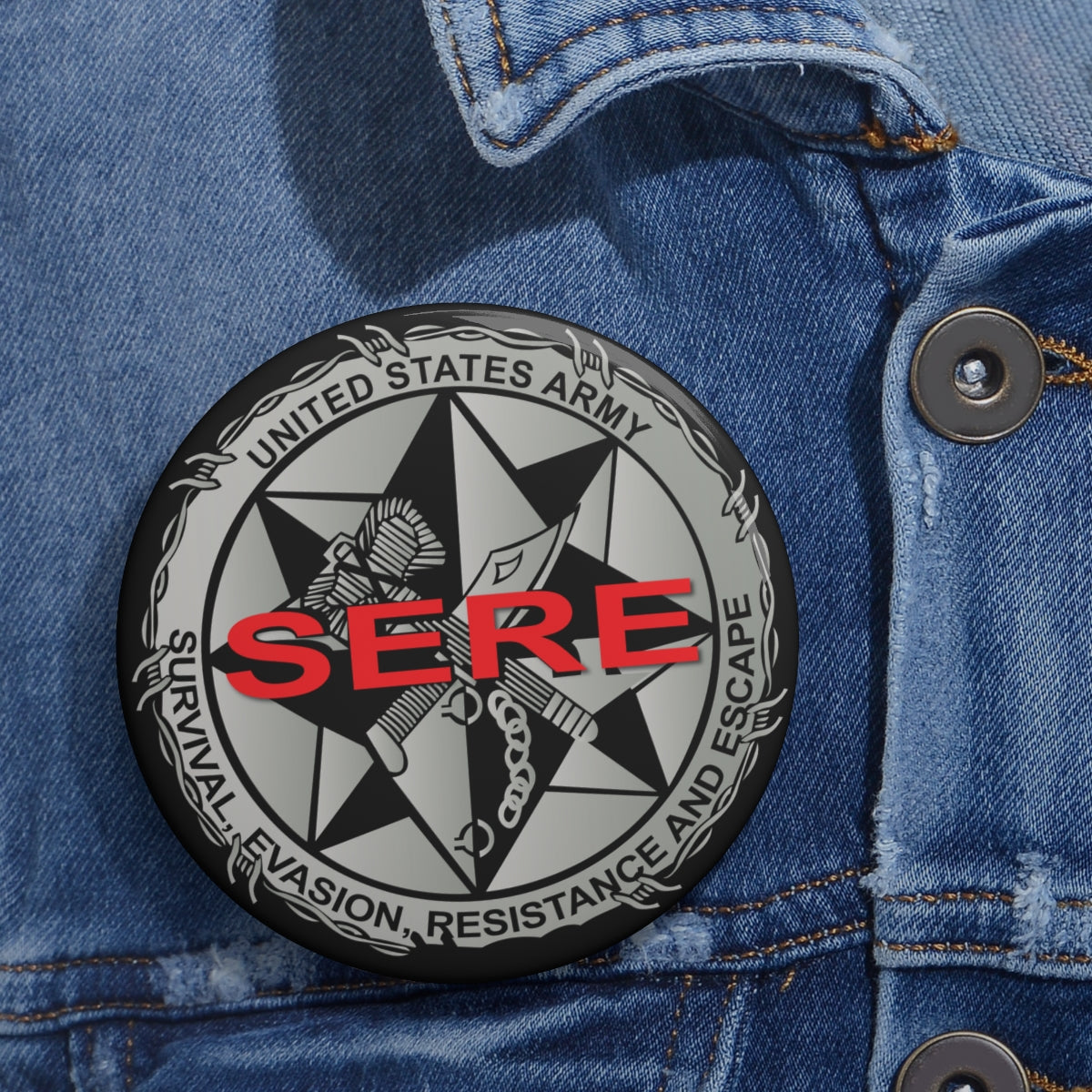 Custom Pin Buttons - US Army - SERE – MIP Brand Store
