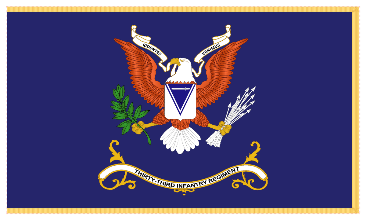 Rectangle Flags - Army - Regimental Colors - 33rd Infantry Regiment ...