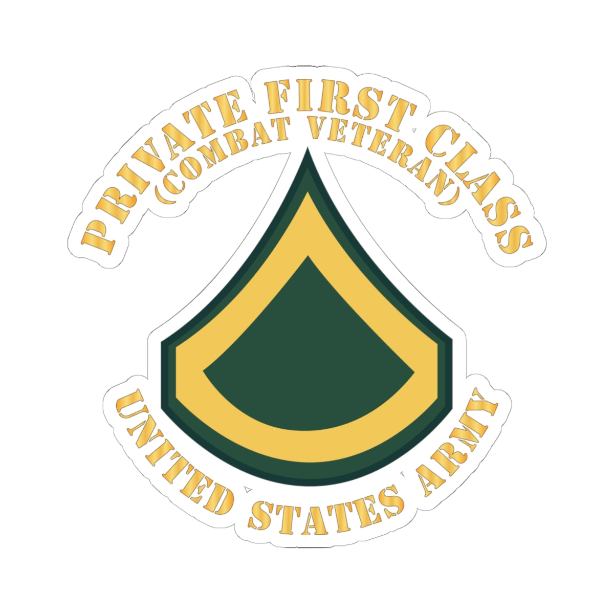 Kiss-Cut Stickers - Army - Private First Class - PFC - Combat Veteran ...