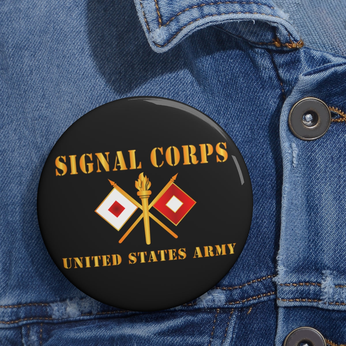 Custom Pin Buttons - Signal Corps - Branch - US Army – MIP Brand Store
