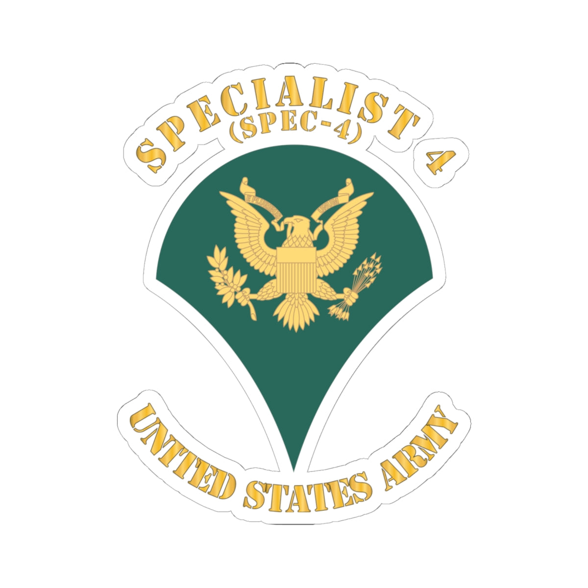 Kiss-Cut Stickers - Army - Enlisted - SPEC 5 - Specialist 5 - Std - Re ...