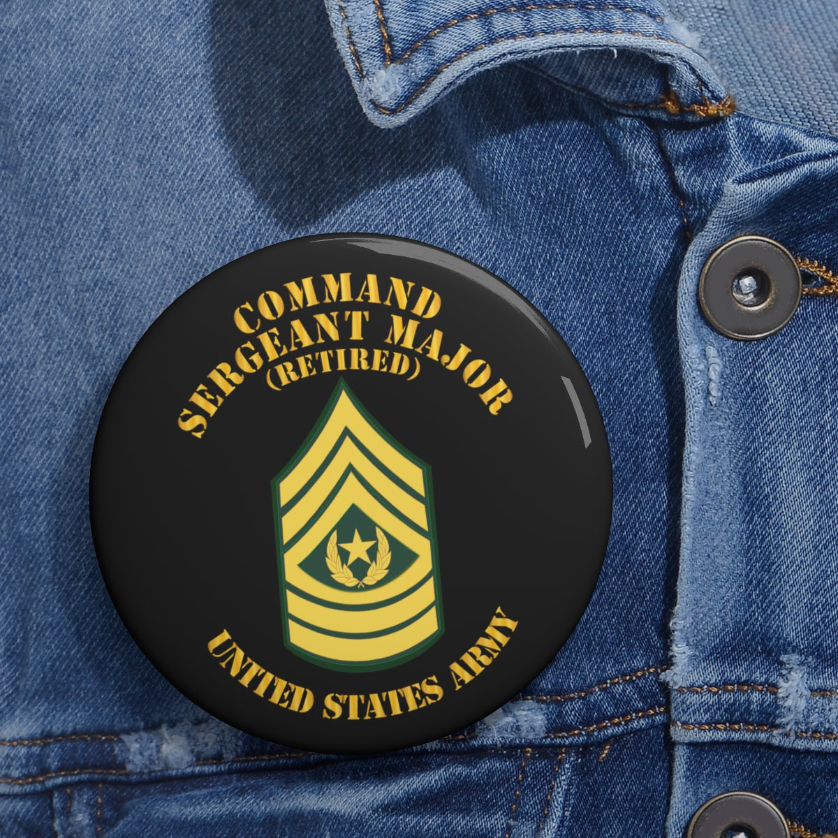 Custom Pin Buttons - Enlisted - CSM - Retired - Command Sgt Major - St ...