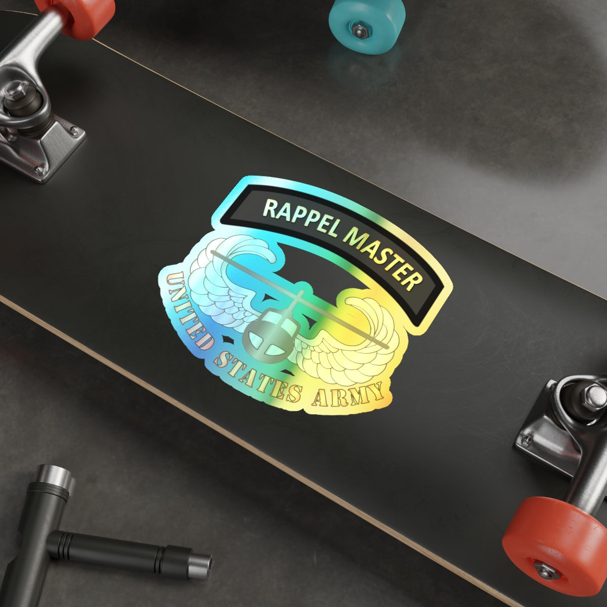 Holographic Die-cut Stickers - Rappel Master Tab w Air Assault Badge ...