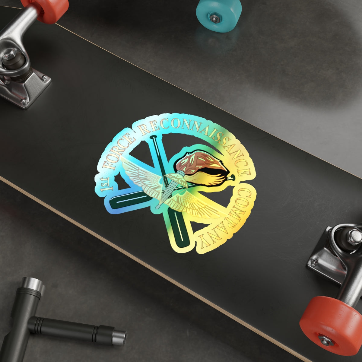 Holographic Die-cut Stickers - USMC - 1st Force Recon Company wo FMF P ...