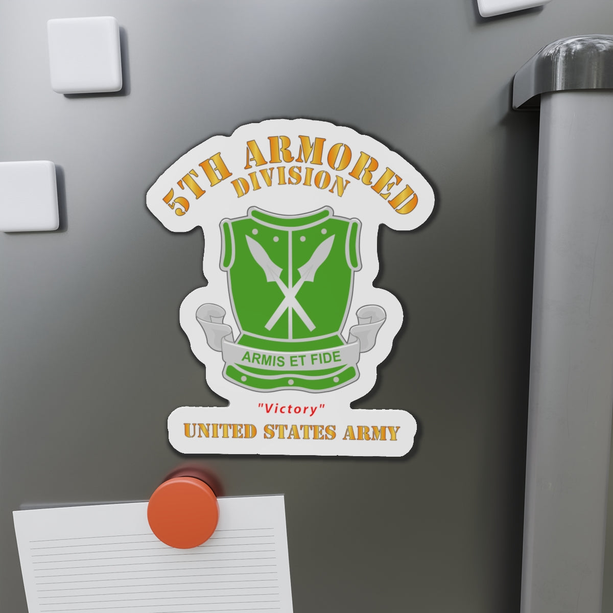 Die-Cut Magnets - Army - DUI - 5th Armored Division - Victory - US Arm ...